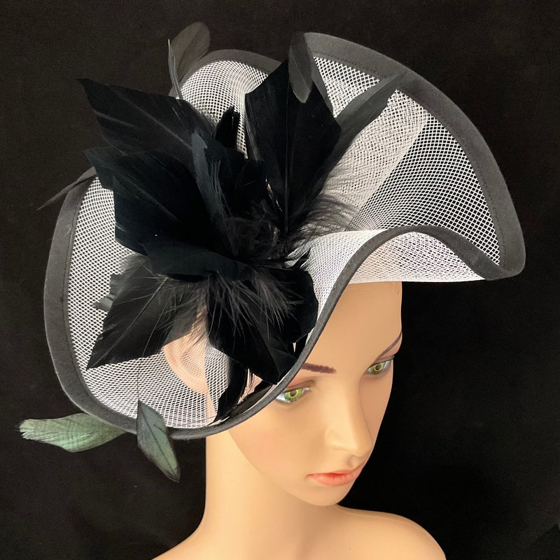 Black Fascinator - Etsy