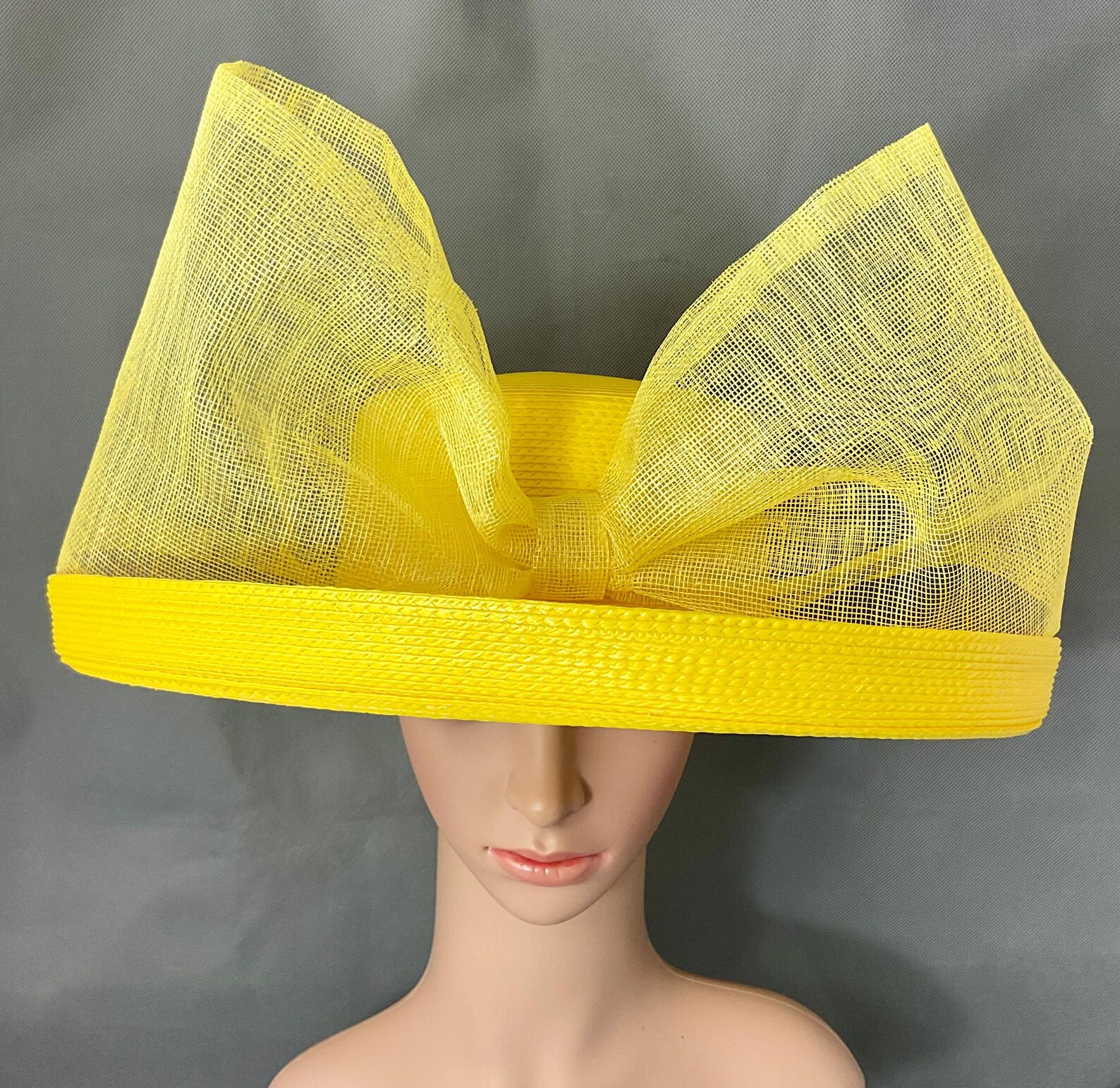 Yellow Kentucky Derby Hat, Extra Large Sinamay Bow - Etsy