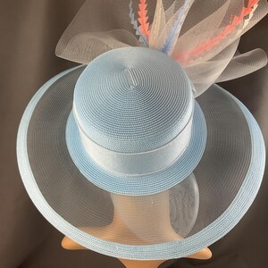 Light Blue Lampshade Kentucky Derby Hat, Horsehair Feathers - Etsy