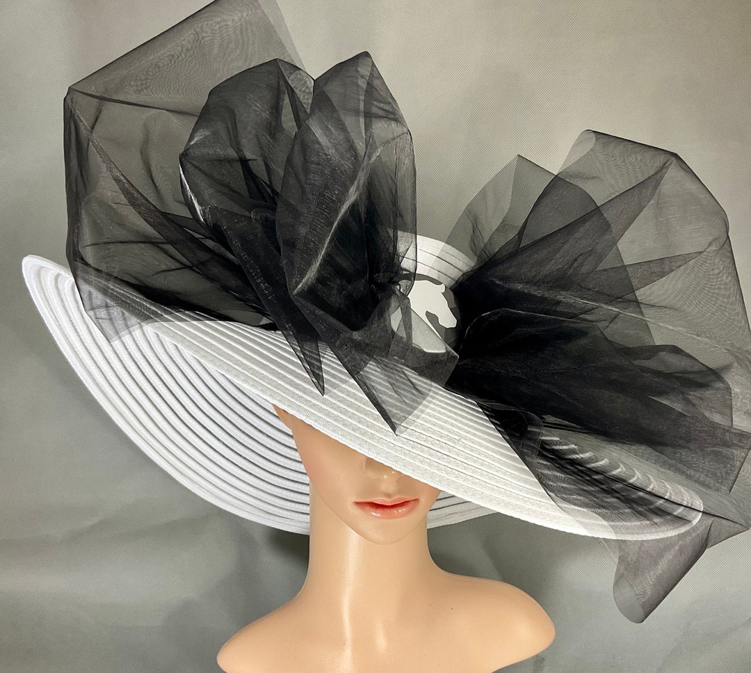 White Kentucky Derby Hat Horse Race Designed and Made in USA Ready to ...