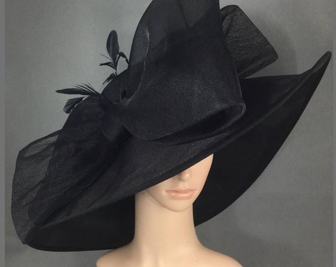 Black Funeral Hat,formal Hat, Special Occasion, Black Kentucky Derby ...