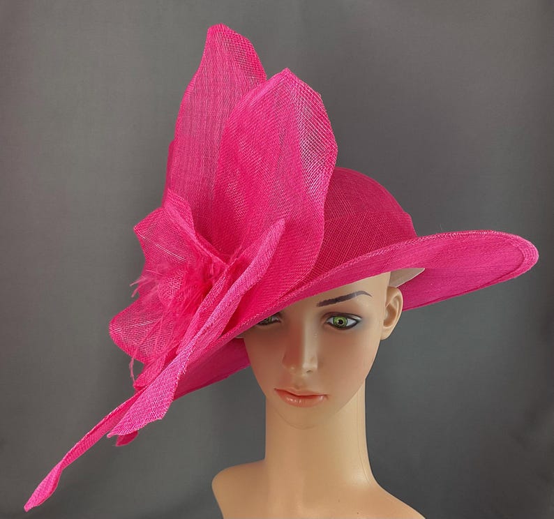 Fuchsia Sinamay Kentucky Derby Hat, Giant Flower, Handmade in USA - Etsy