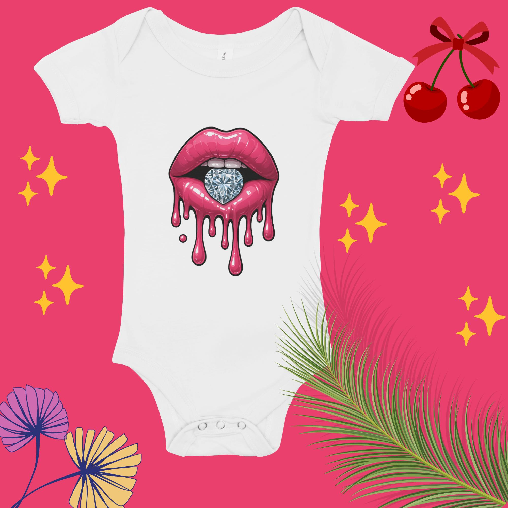 Pink Dripping Diamond Lips PNG: Glossy Lip Clipart (digital Download ...