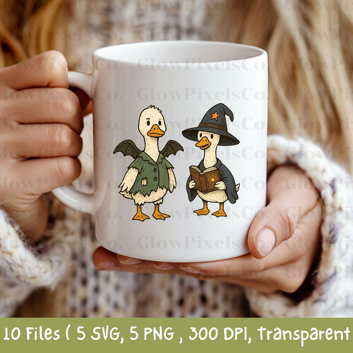 Halloween Goose Clipart Bundle: Mummy, Vampire, Wizard (PNG, SVG ...