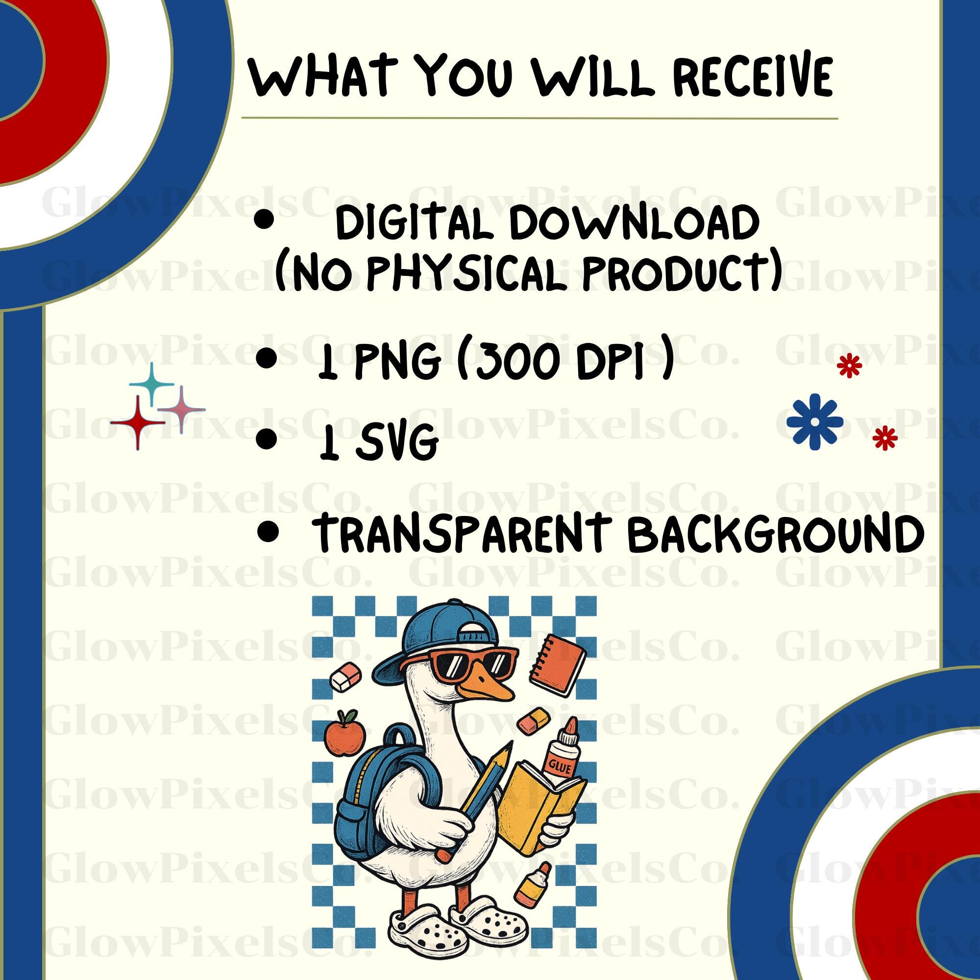 School Goose Clipart: Back to School PNG, SVG (digital Download Design ...