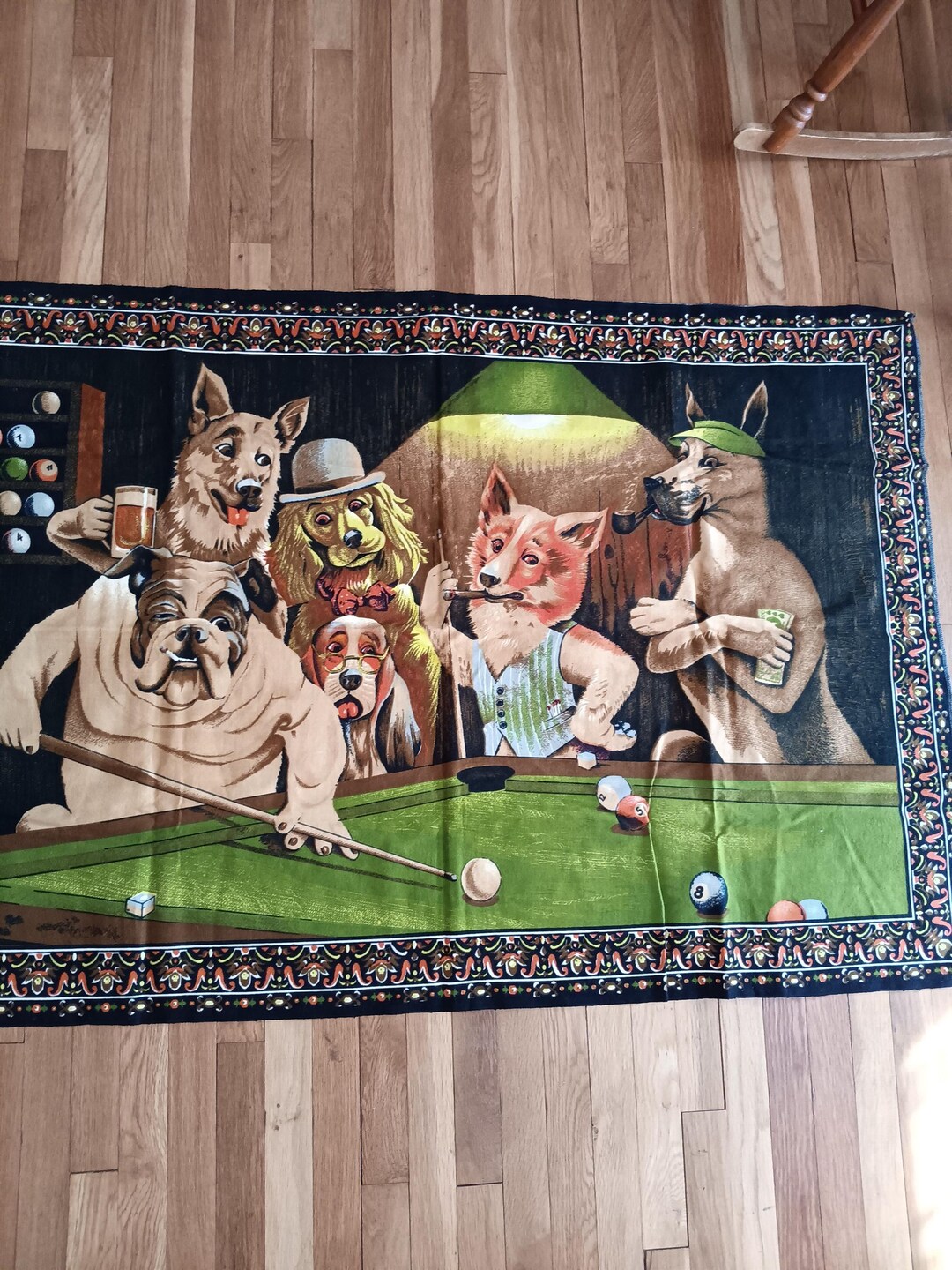 Vintage Dogs Playing Pool Tapestry - Etsy