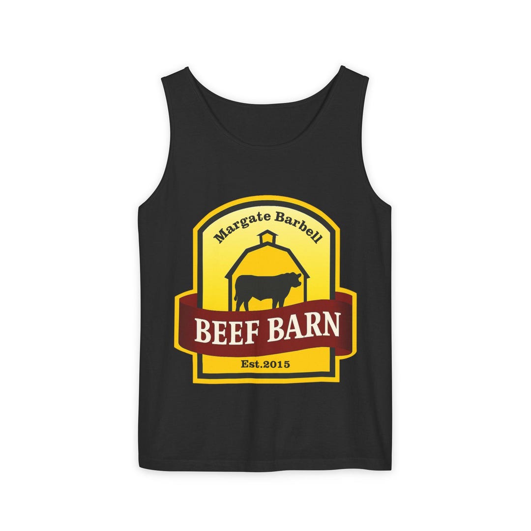 Beef Barn Tank Top - Retro Gym Muscle Tee - Comfort Colors Workout Tank ...
