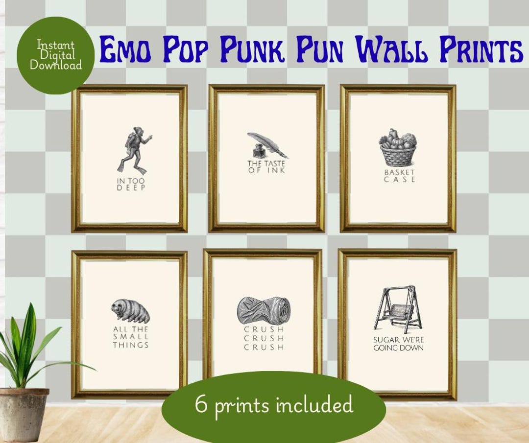 Emo Pop Punk Puns Wall Prints (digital Download) - Etsy