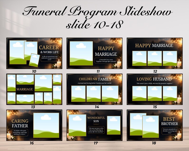 Funeral Slideshow Template | Celebration of Life Photo Tribute (digital ...