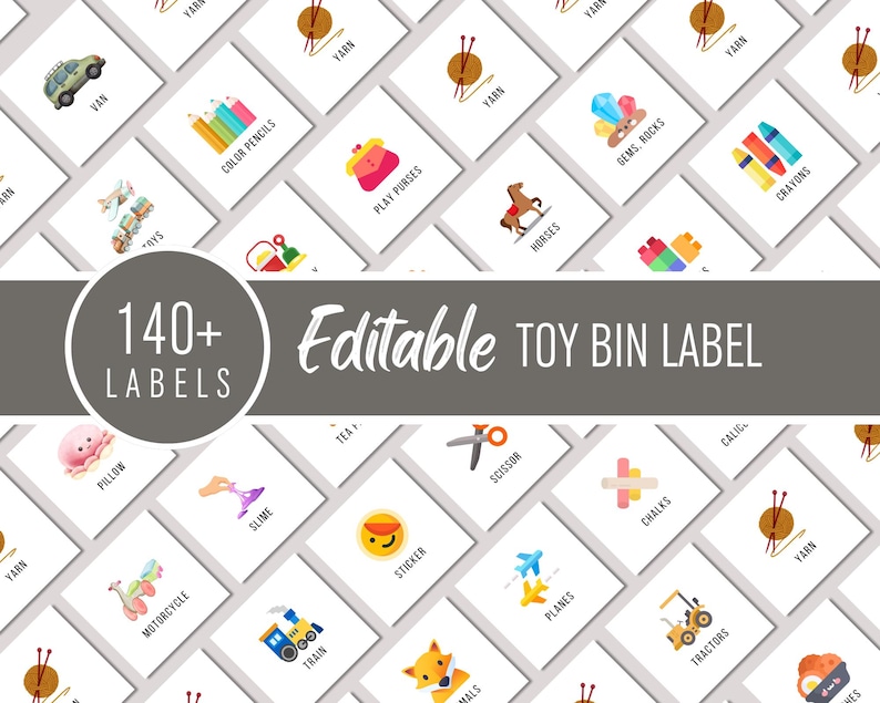 Editable Toy Bin Labels: Visual Montessori Classroom Organization (PDF ...