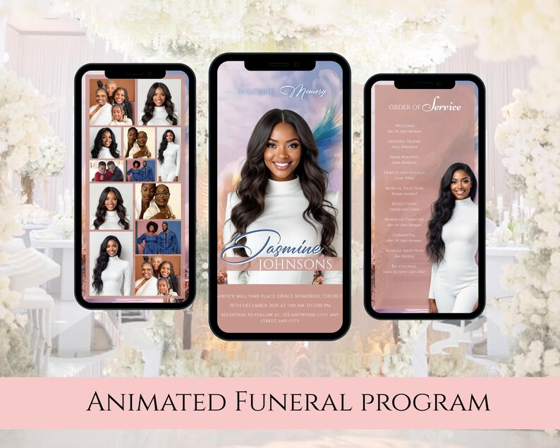 Animated Funeral Program Invitation | Funeral Video | Celebration of ...