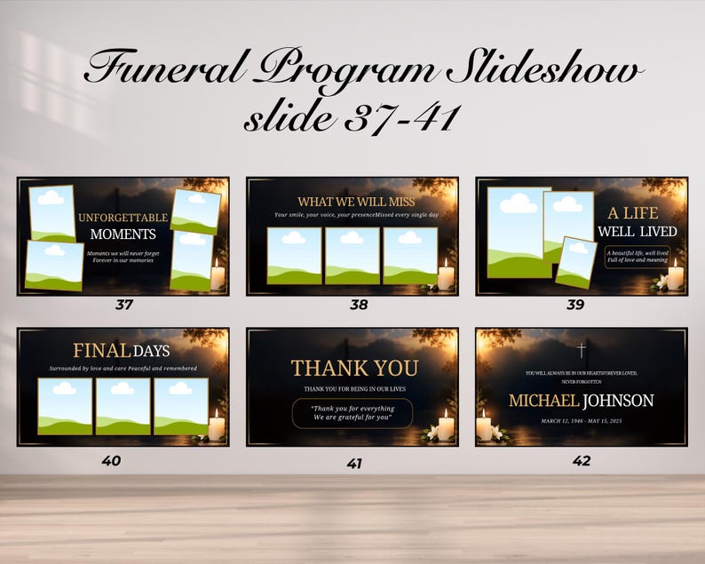 Funeral Slideshow Template | Celebration of Life Photo Tribute (digital ...