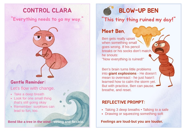 Ants, Automatic Negative Thoughts, Flash Cards for Kids, CBT Printable ...