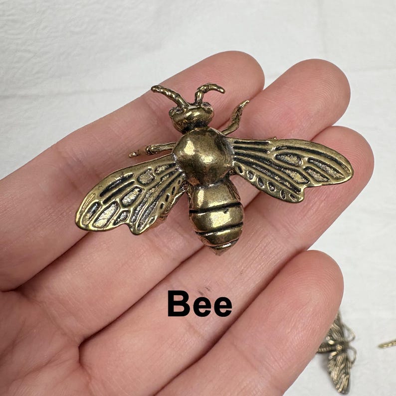 Vintage Brass Dragonfly Butterfly Bee Moth Figurines, Retro Insect ...