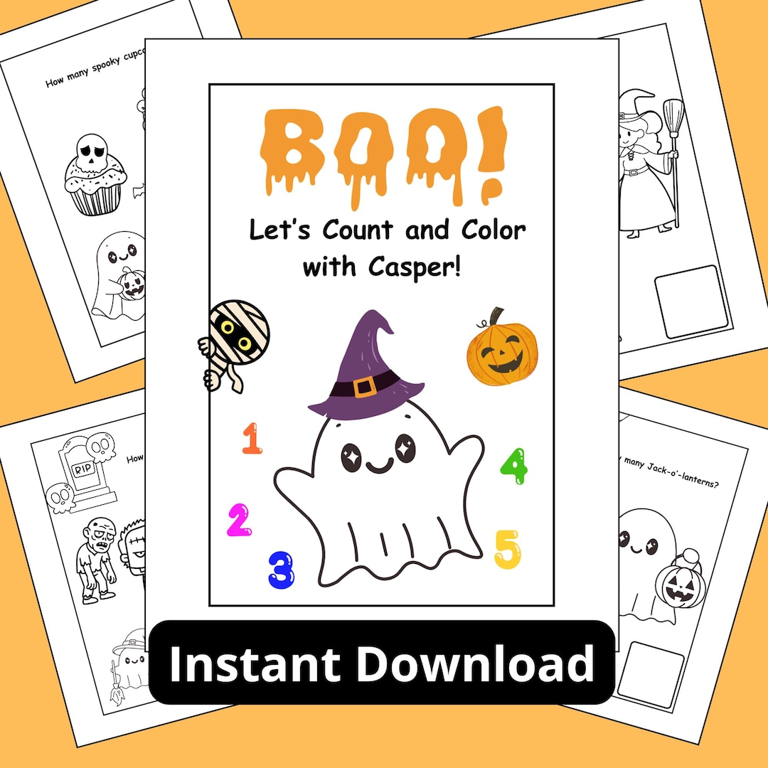 Halloween Counting Book: Casper's Spooky Coloring Adventure (digital ...