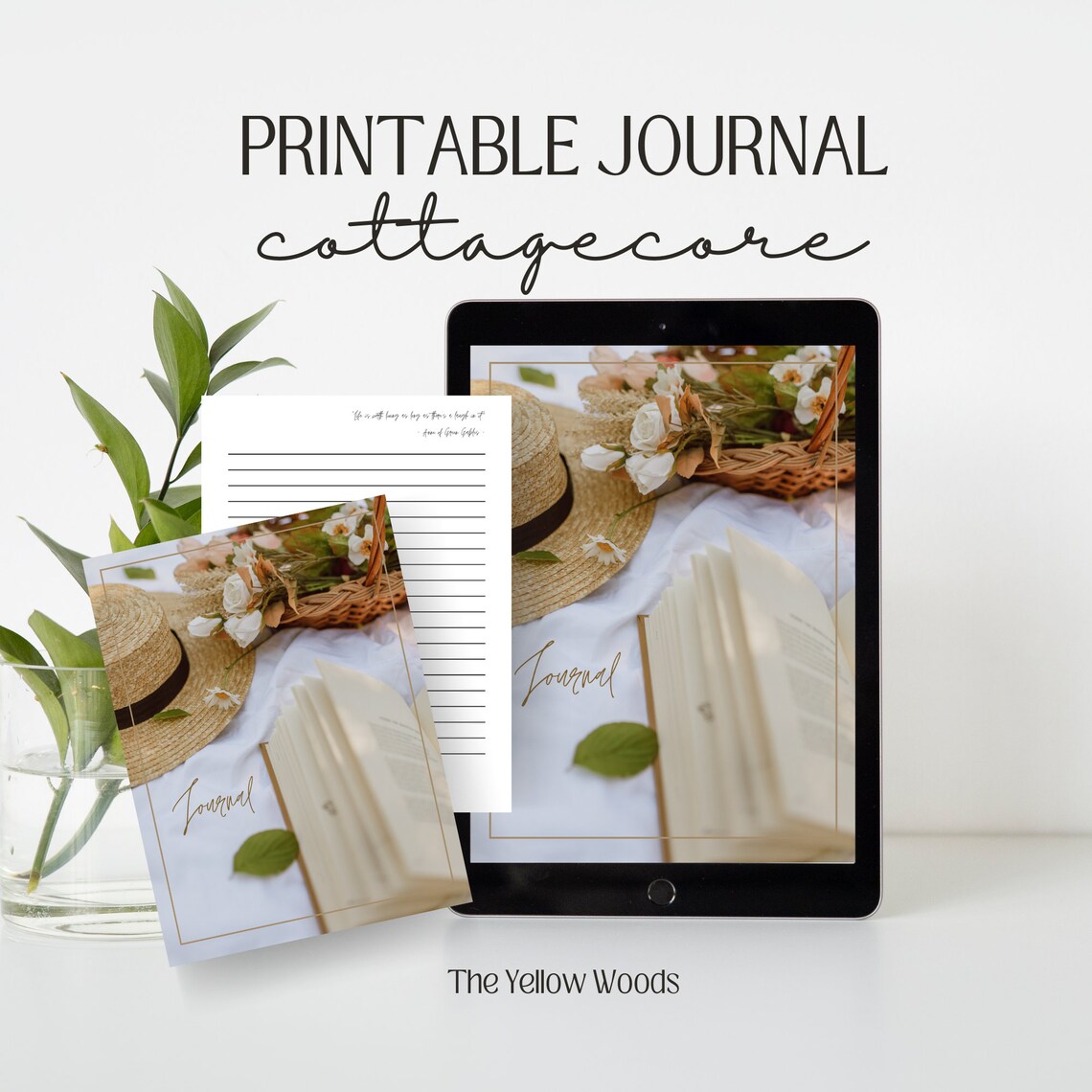 Cottagecore Journal Printable, Daily Diary, Journal for Ipad, Digital ...