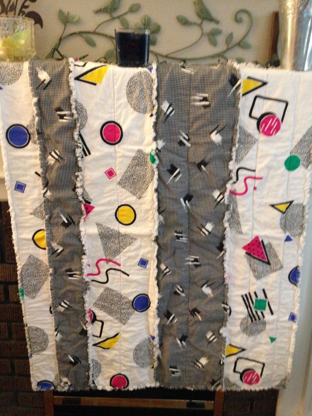 Geometric Rag Style Quilt - Etsy