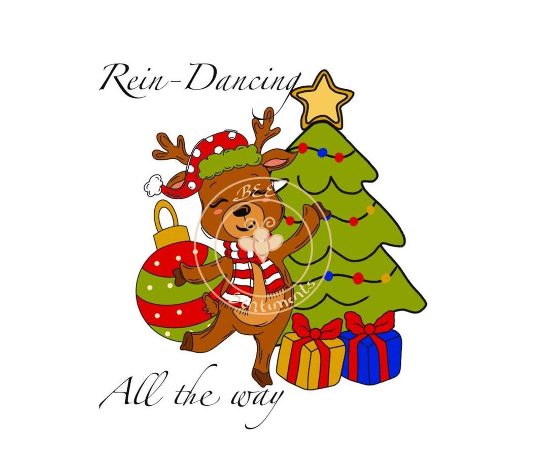 Christmas Dancing Reindeer Clipart PNG, Cozy Holiday Design ...