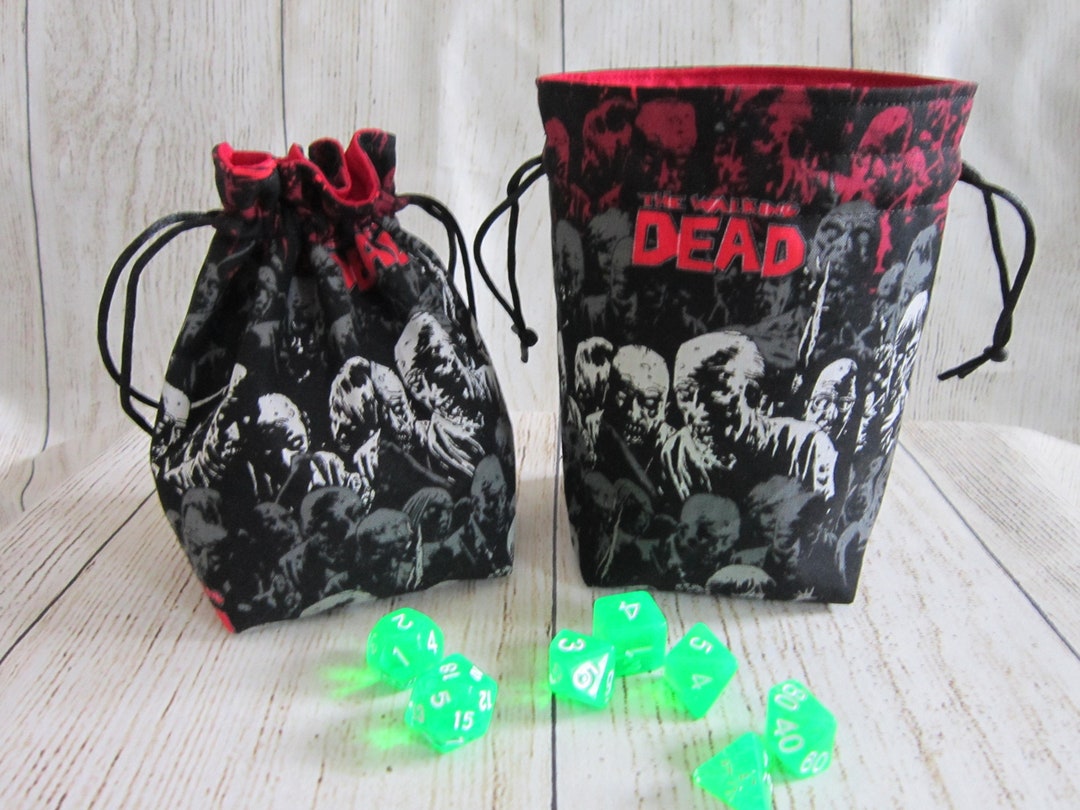 Walking Dead Dice Bag, Zombie Dice Pouch, Walking Dead Drawstring Bag ...