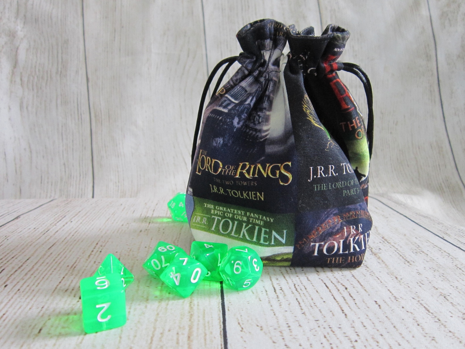 Tolkien Dice Bag, Lord of the Rings Dice Bag, Book Covers Dice Bag, D&D ...