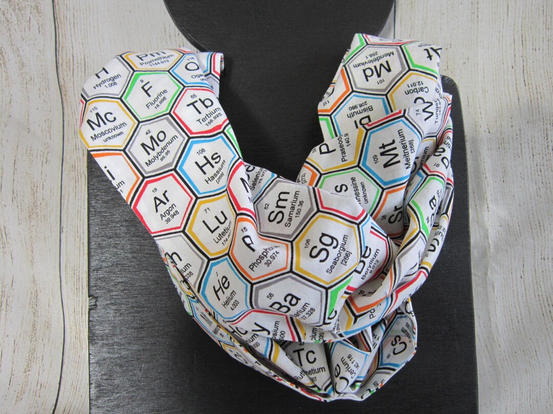 Periodic Table Infinity Scarf, Chemistry Scarf, Teacher Gift, Rainbow ...