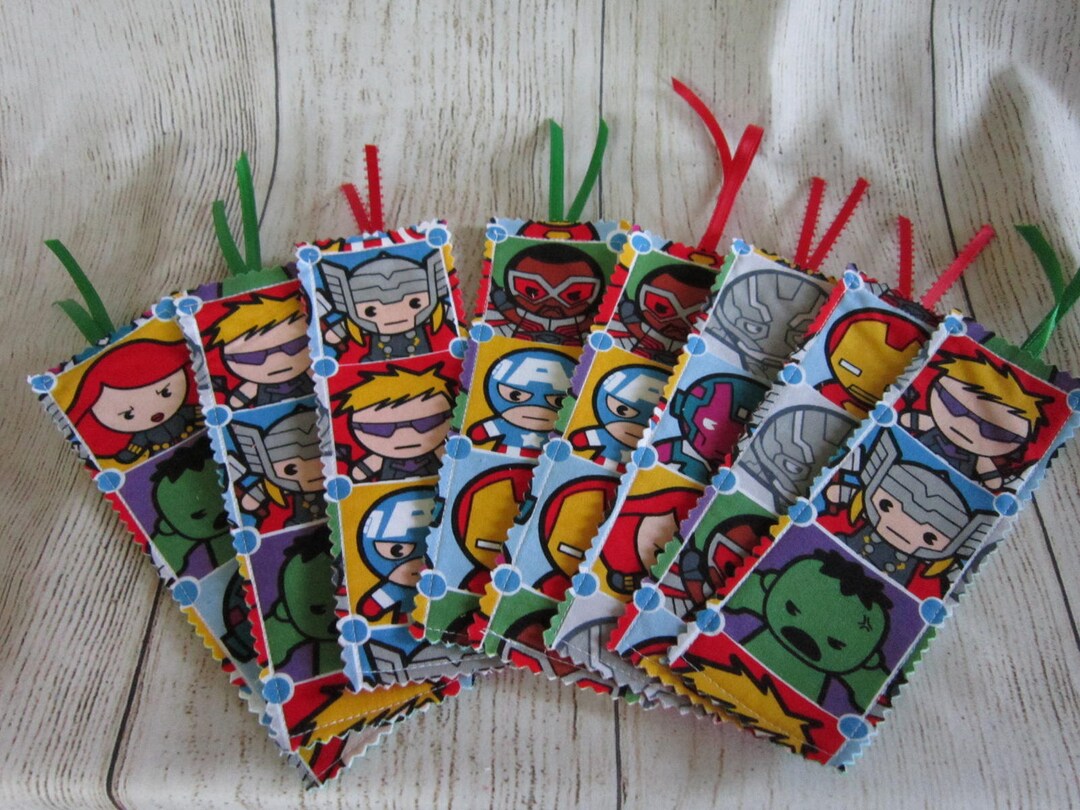 Avengers Bookmark, Avengers Kawaii Bookmark, Fabric Bookmark, Marvel ...