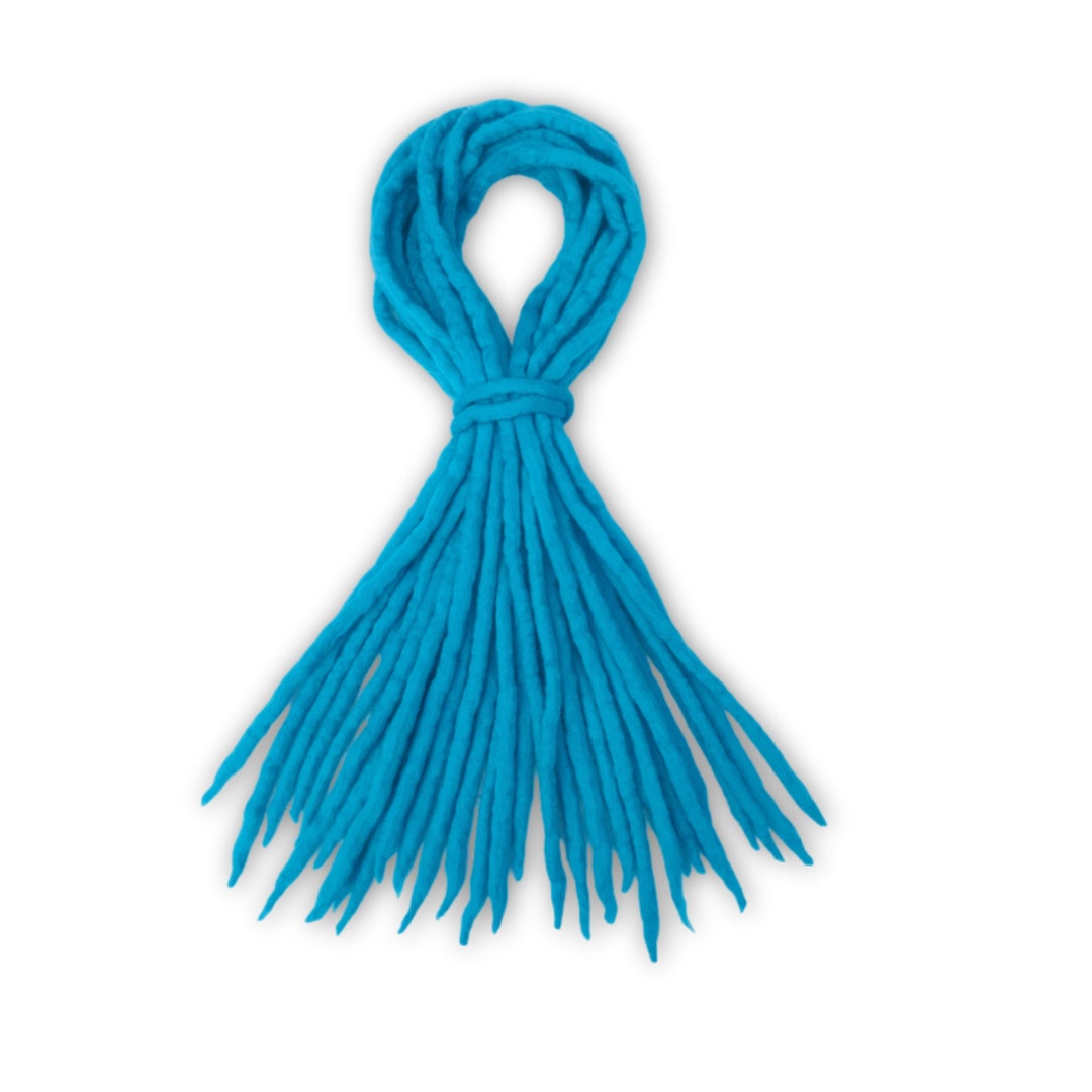 Turquoise Blue Dreadlocks - Handmade Double Ended DE Merino Wool Dreads ...