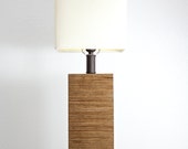 Items similar to Tall Modern Square Wood Table Lamp - Medium Walnut on Etsy