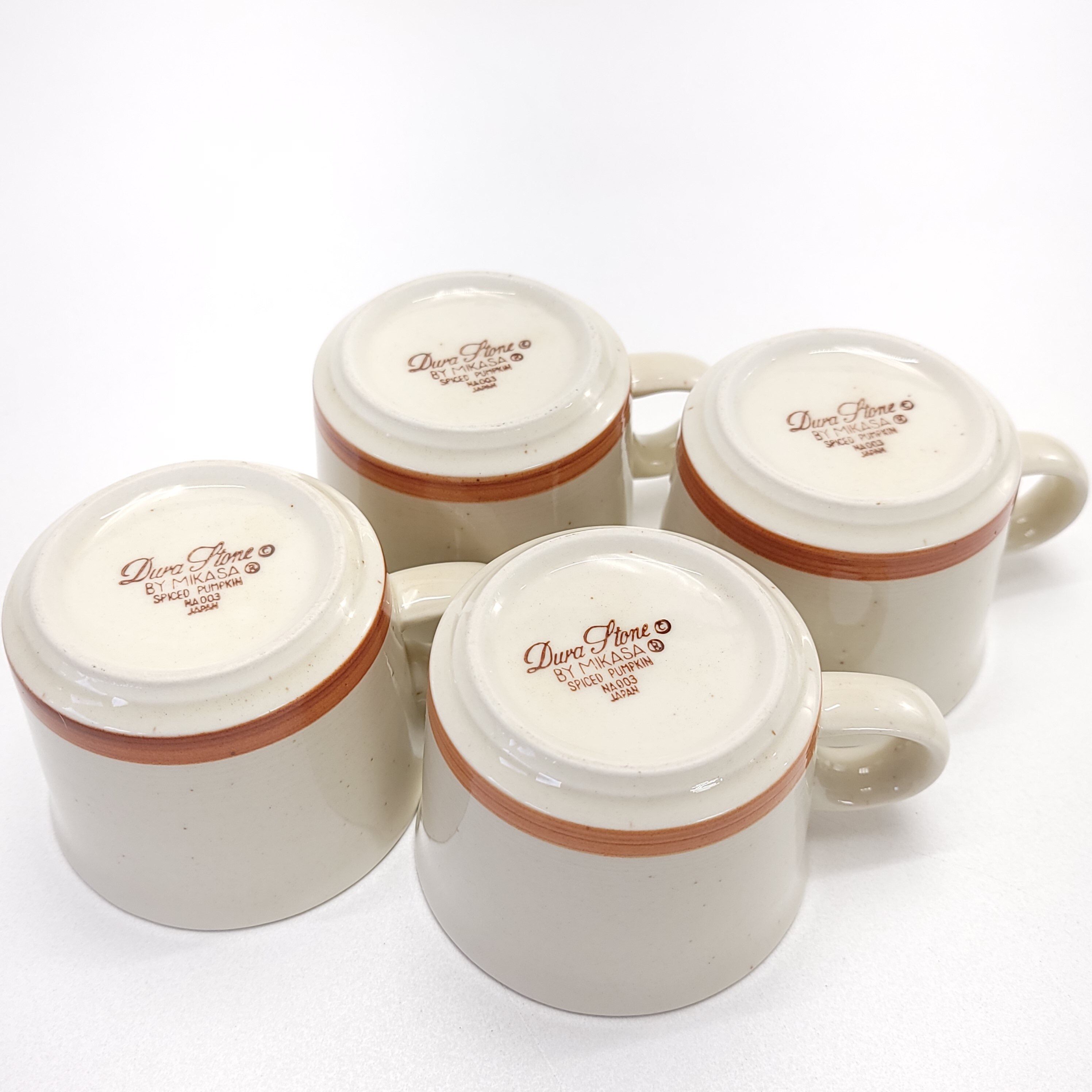 Mikasa Spiced Pumpkin Dura Stone Coffee Cups, Mikasa Mug Set of 4 NA003 ...