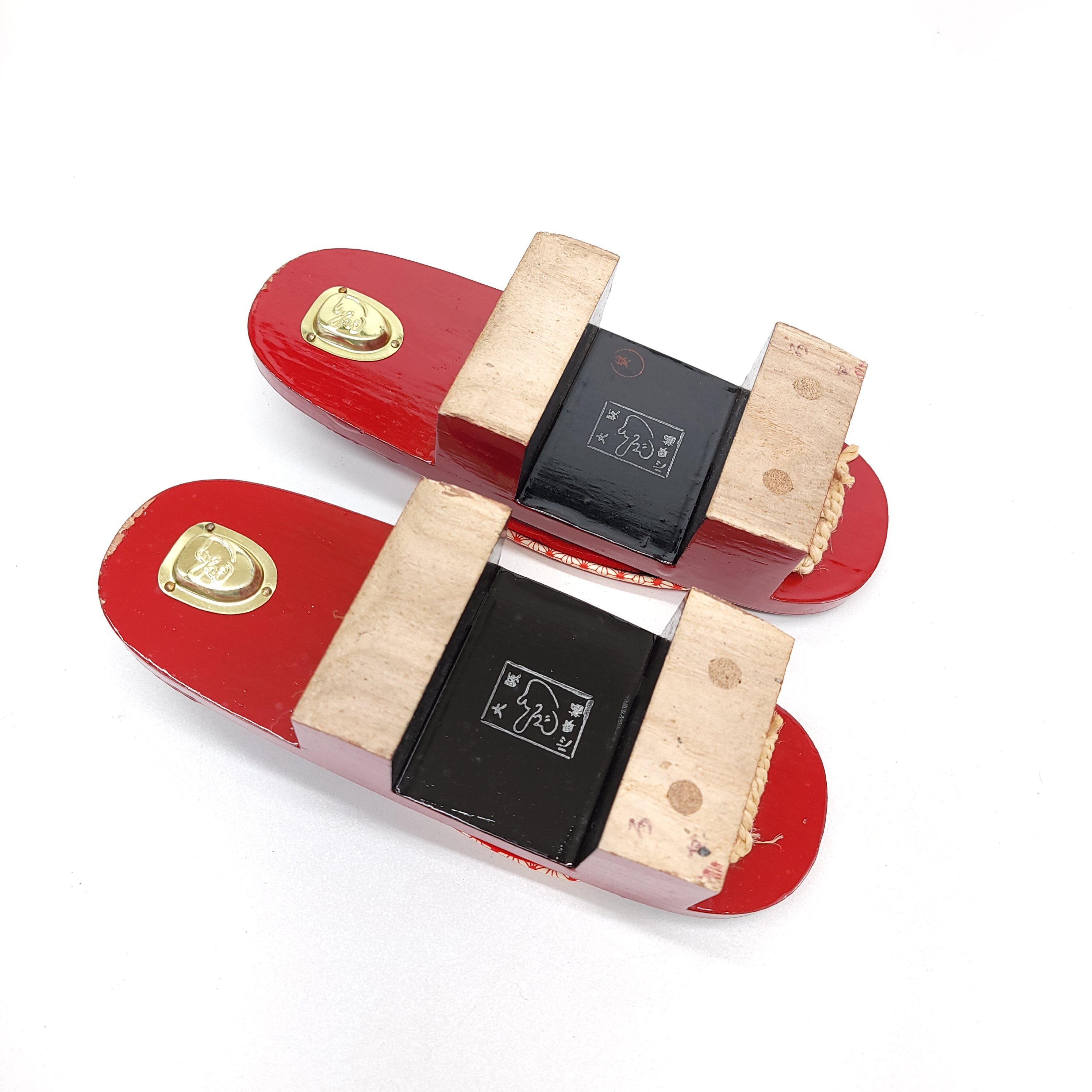 Vintage Okobo Traditional Japanese Wooden Sandals Flat Wood Base ...