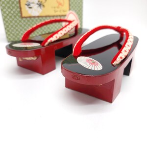 Vintage Okobo Traditional Japanese Wooden Sandals Flat Wood Base ...