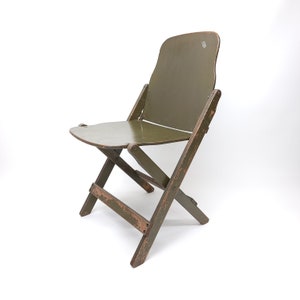 Vintage WW2 Folding Military Chair Army Green WWII Field Chair 1940's ...