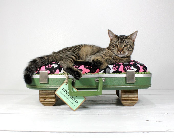 Upcycled Suitcase Pet Bed Handmade Wood Legs - Etsy