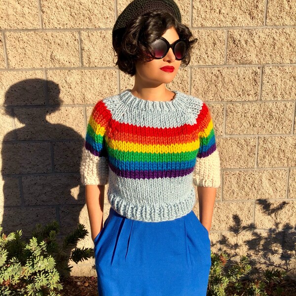 Rainbow Sweater - Etsy