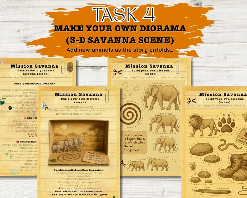 Printable STEM African Safari Kit: Animal Sounds, Diorama Activity - Etsy