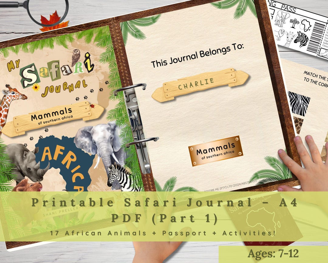 Safari Journal for Kids: Animal Tracking, STEM Activities (PDF Part 1 ...