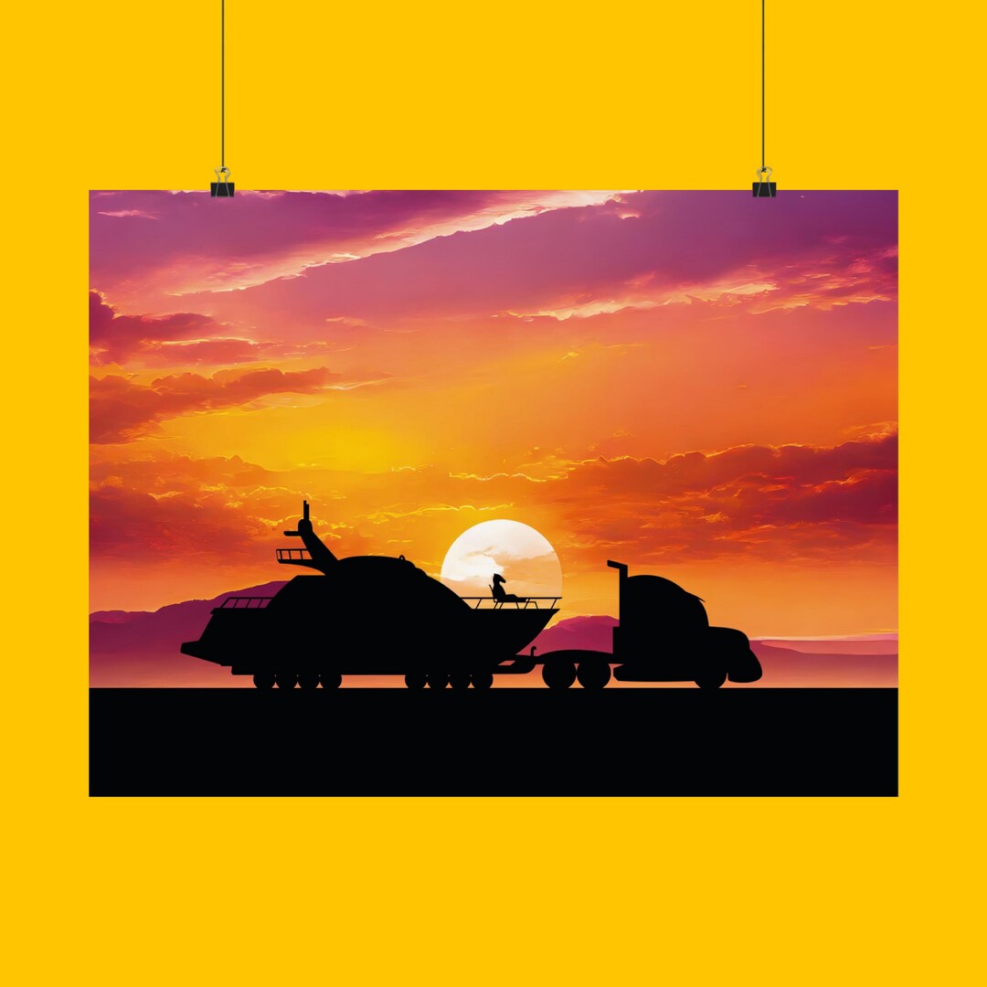 Bojack Horseman 'escape From LA' Art Print: Sunset Yacht Silhouette - Etsy