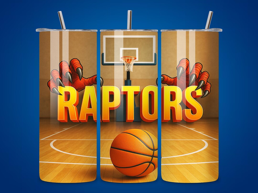 RAPTOR Basketball Team 20oz Skinny Tumbler Wrap PNG, Seamless Design ...