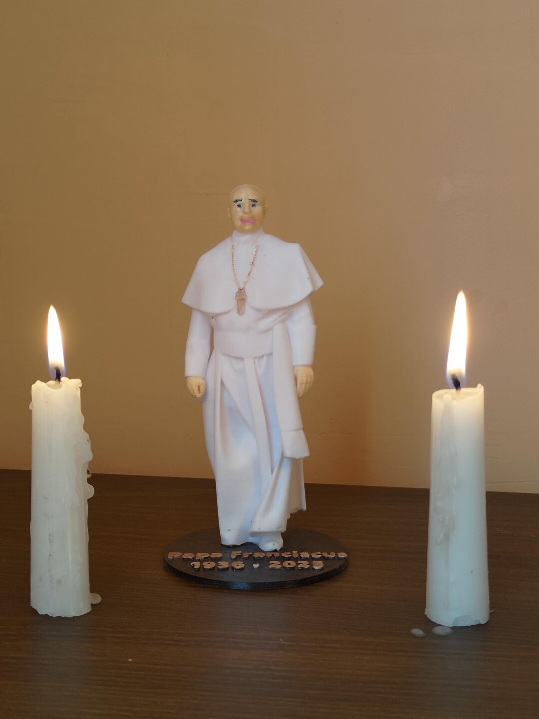 Handcrafted 3D Pope Francis Statue, Perfect for Religious Decor or a ...