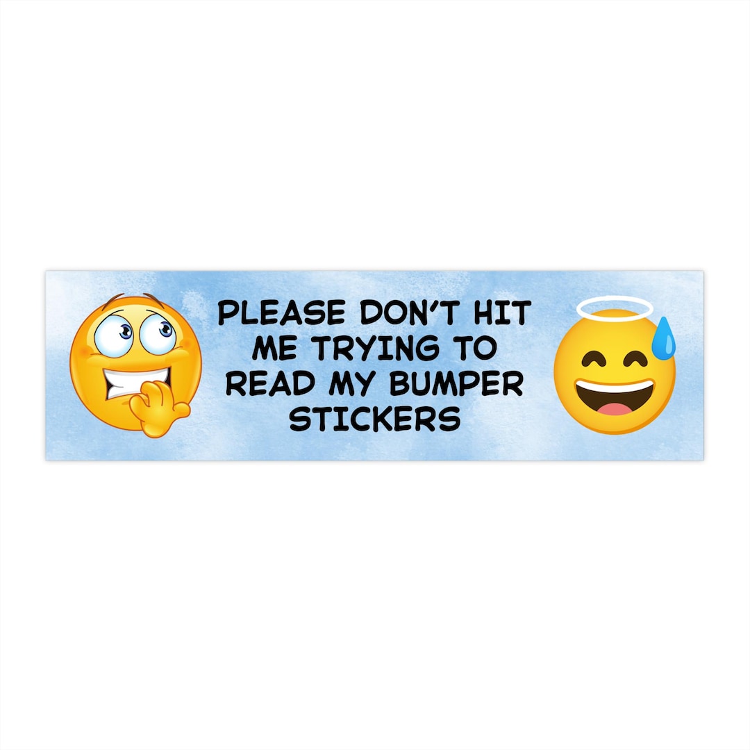 Emoji Bumper Sticker: Funny Car Decor - Water-resistant Vinyl - Etsy