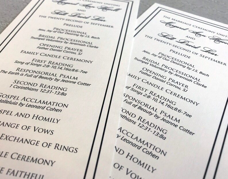 Wedding Ceremony Program / Wedding Church Program | Etsy