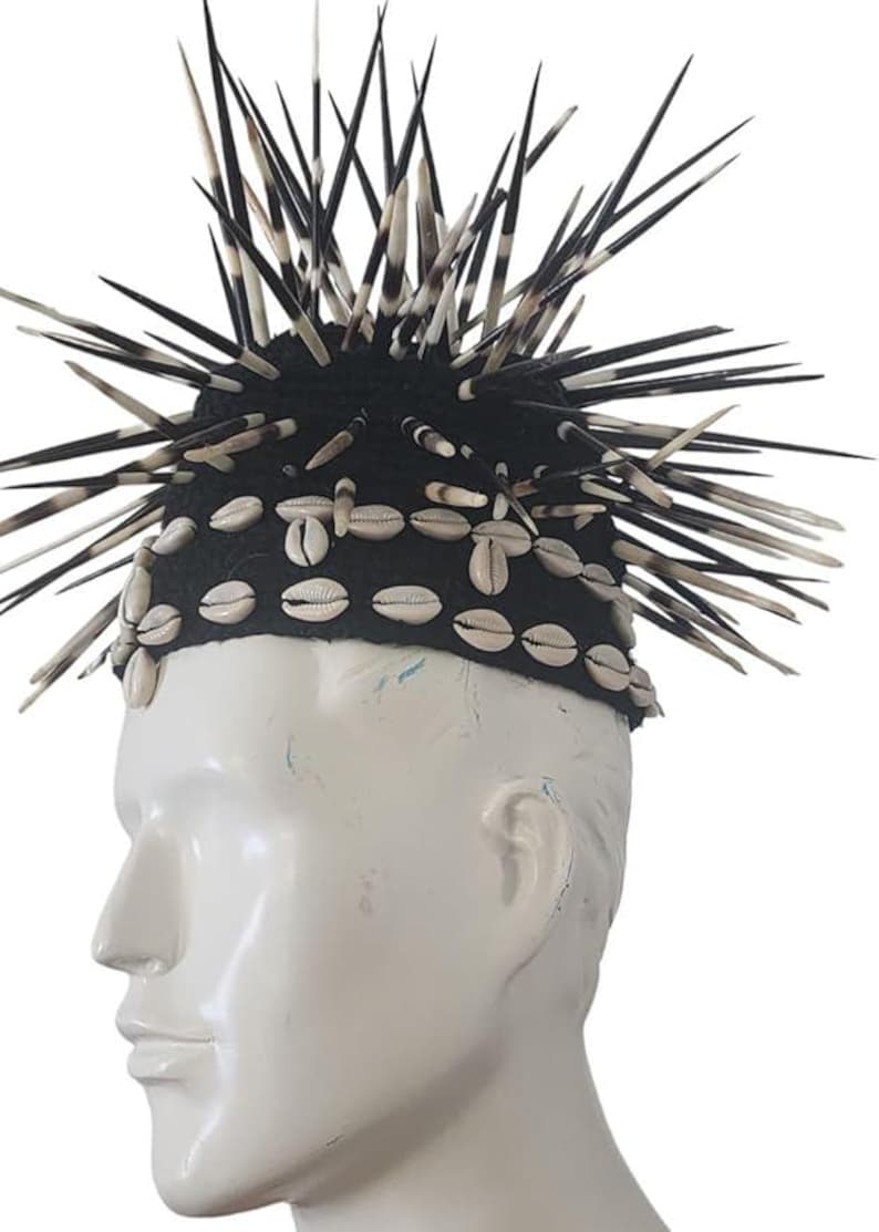 Handcrafted Bamileke Porcupine Quill Hat | Cameroonian Royal Headpiece ...