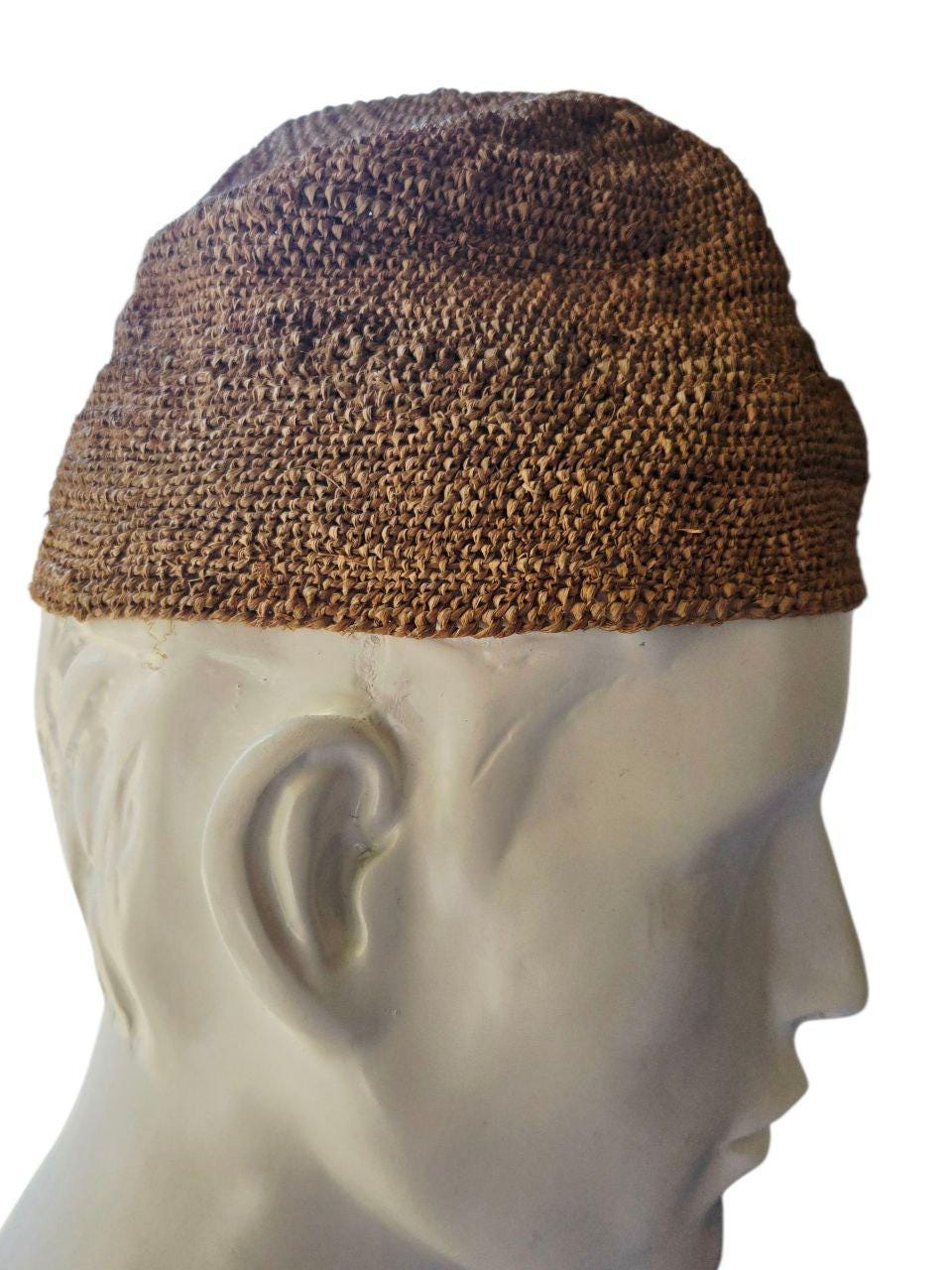 Handwoven Cameroon Raffia Hat –traditional Toghu Cap | Shallow Crown ...