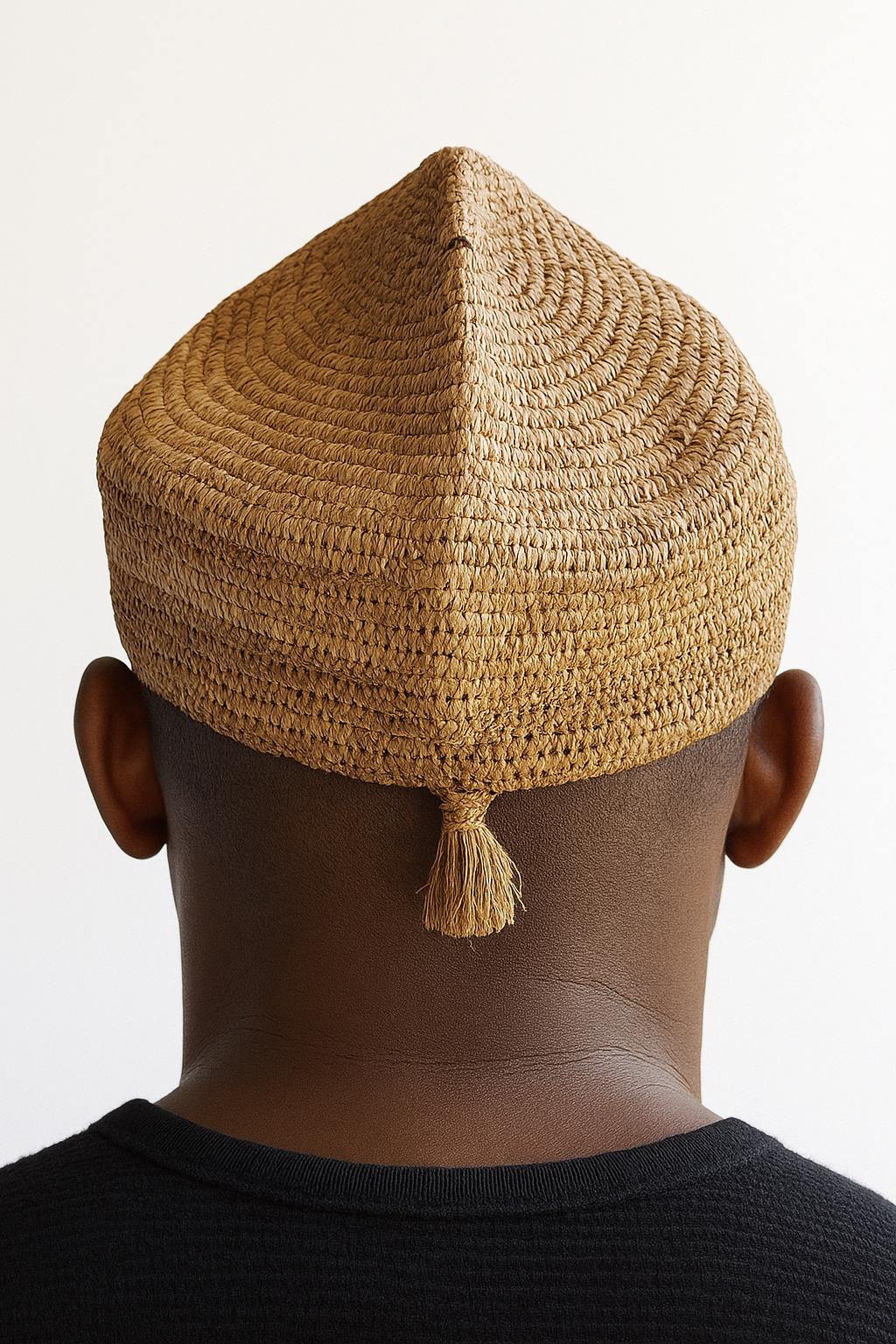 Handwoven Cameroon Raffia Hat –traditional Toghu Cap | Shallow Crown ...