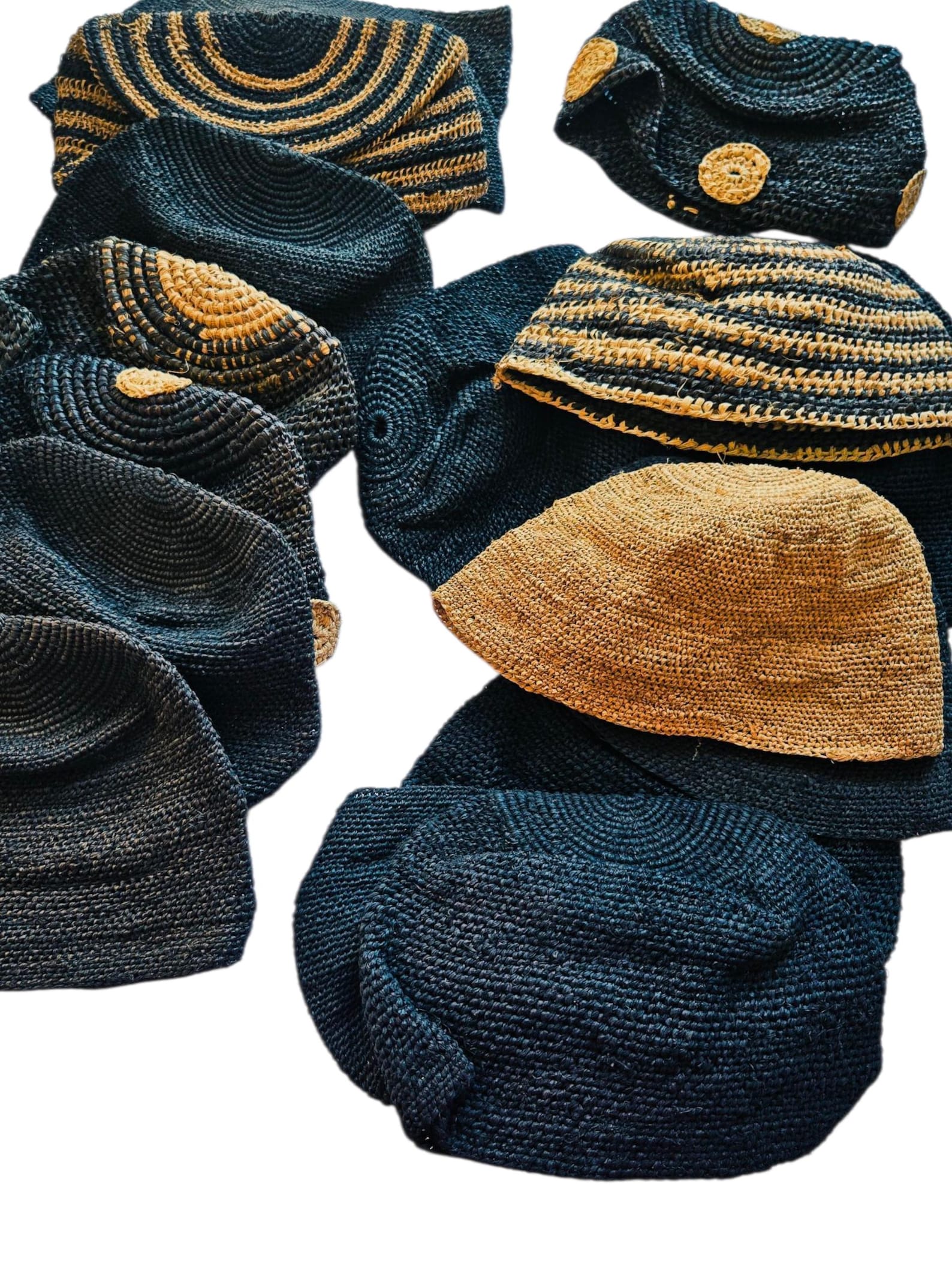 Handwoven Cameroon Raffia Hat –traditional Toghu Cap | Shallow Crown ...