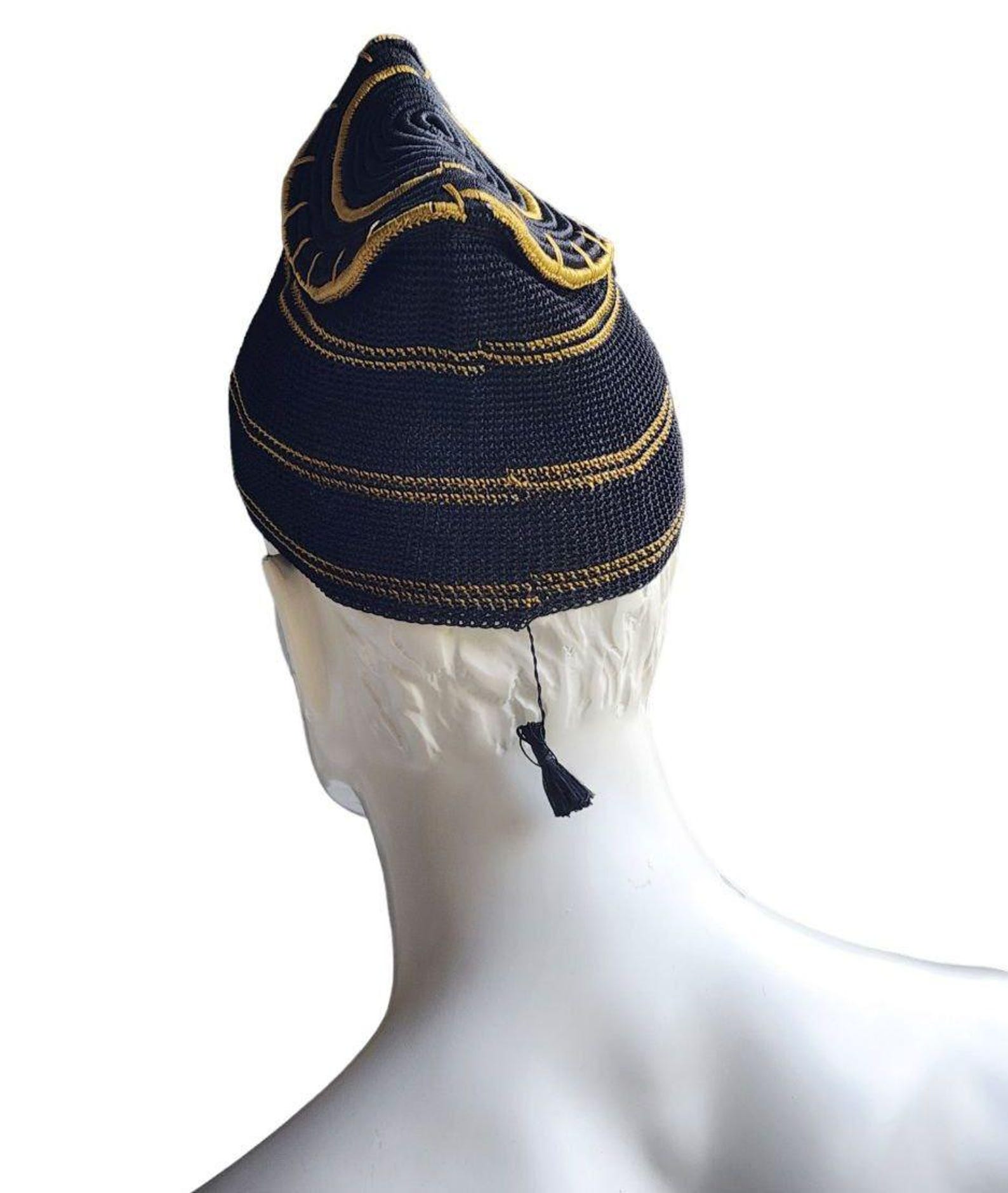 Hand-woven Toghu Hat: Cameroon Crown, Wool Silk Cotton, Fits 21-24" - Etsy