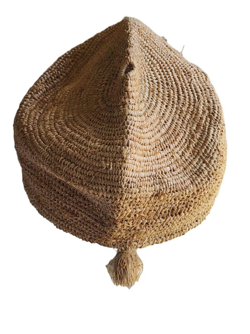 Handwoven Cameroon Raffia Hat –traditional Toghu Cap | Shallow Crown ...