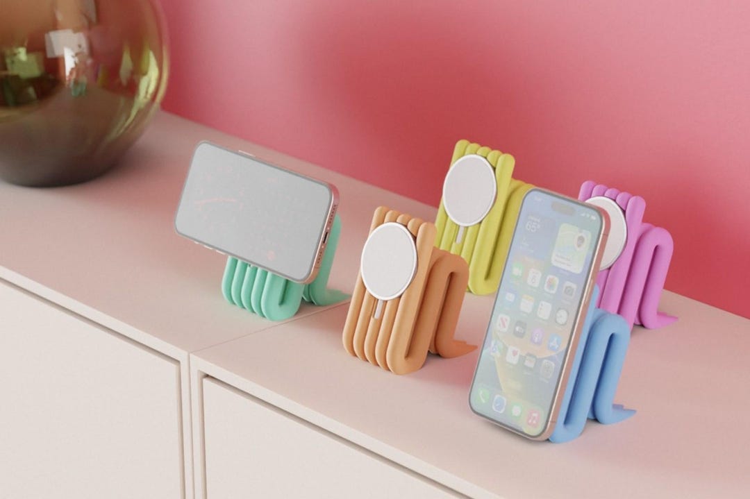 Retro Squiggle Apple Magsafe Stand | Google Pixelsnap Dock | Retro Wave ...