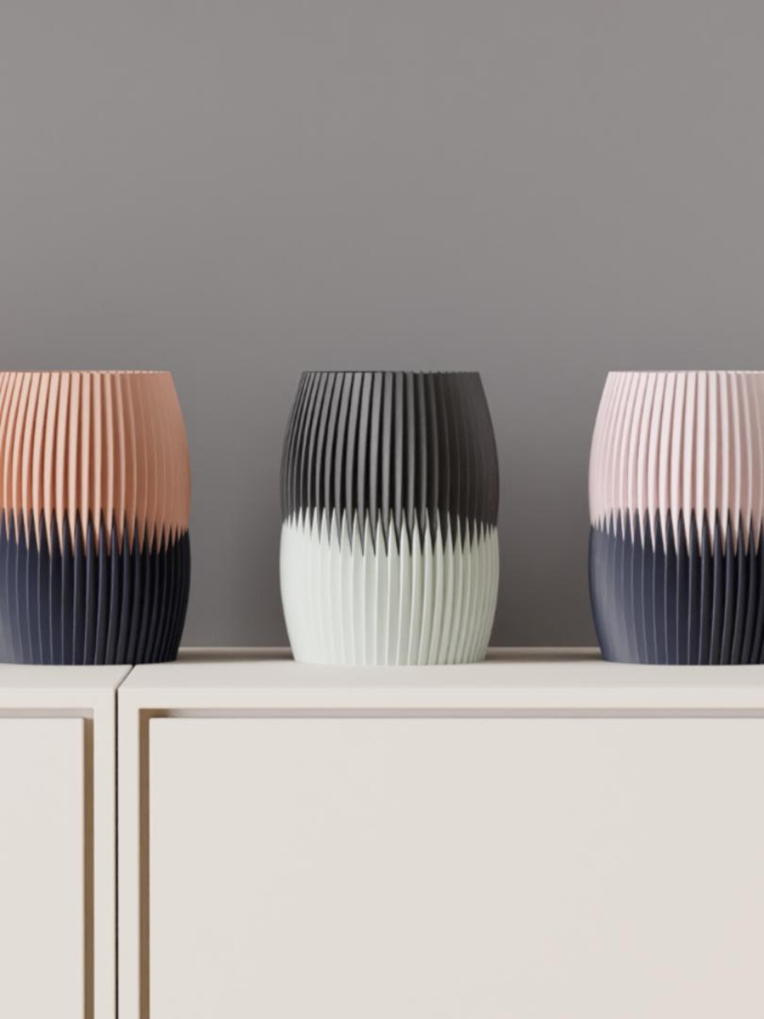 Modern Two-tone Interlocking Pleated Vase - Etsy
