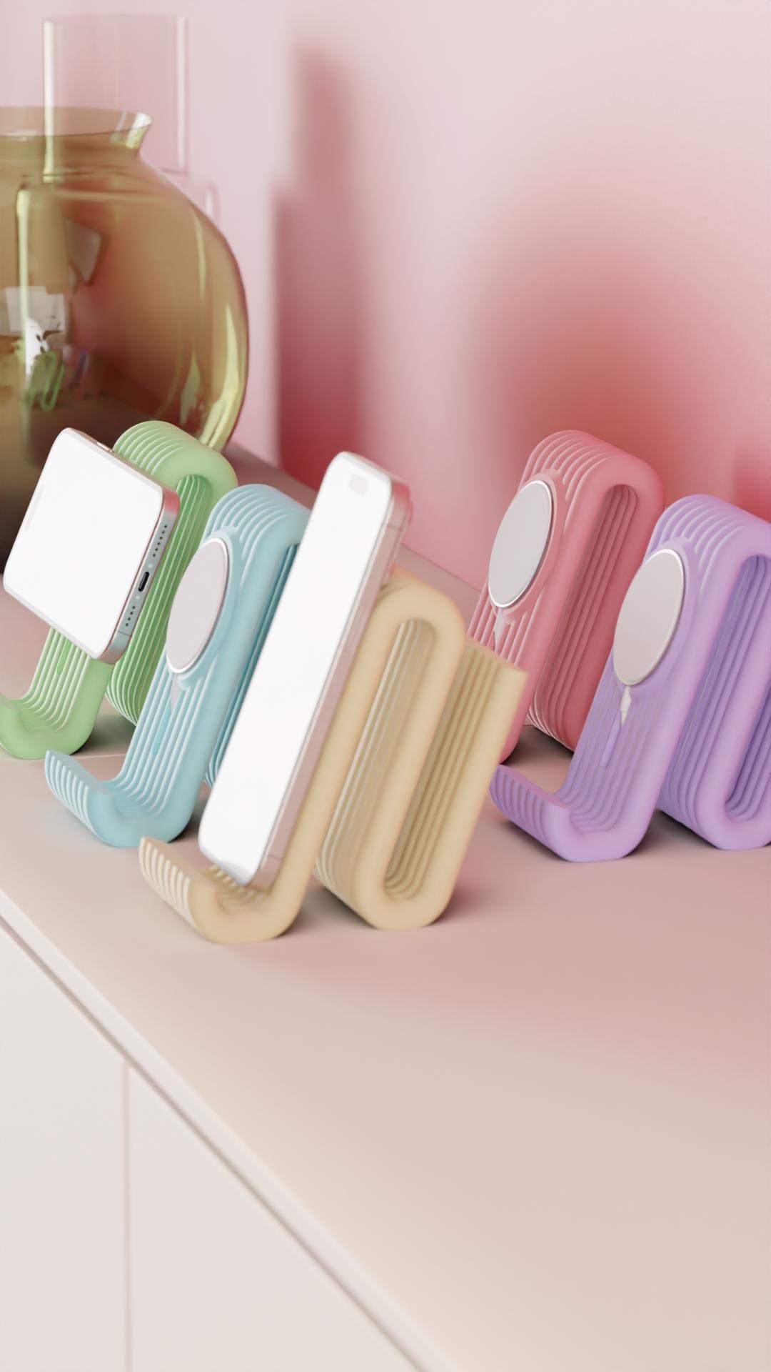 Magwave Magsafe Stand for iPhone | Ribbed Wave Design | Desk ...